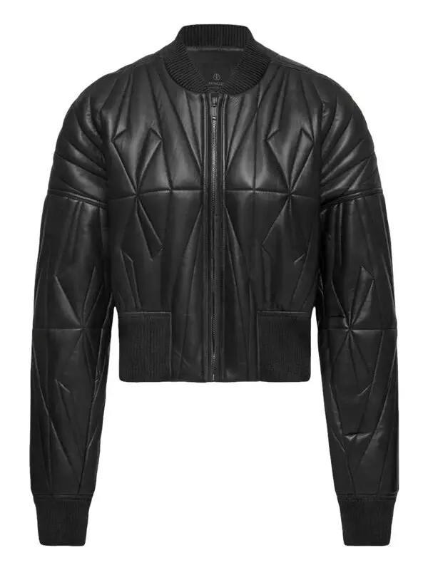MONCLER + RICK OWENS Geocamo Quilted Leather Jacket - Black