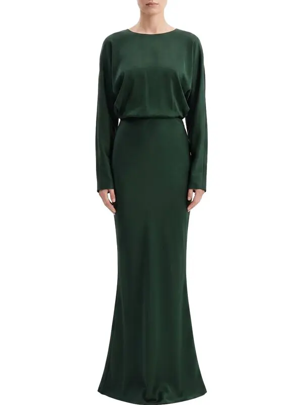 Norma Kamali Long Sleeve Maxi Dress - Green
