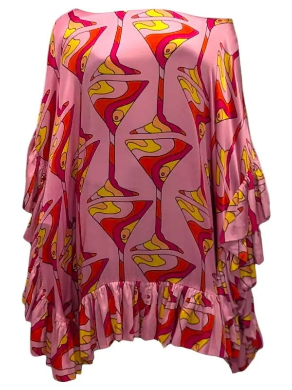 JULIA CLANCEY Martini Mini Ruffle Dress - Pink