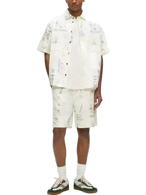 Karl Lagerfeld Rue St-guillaume Printed Shirt - Neutrals