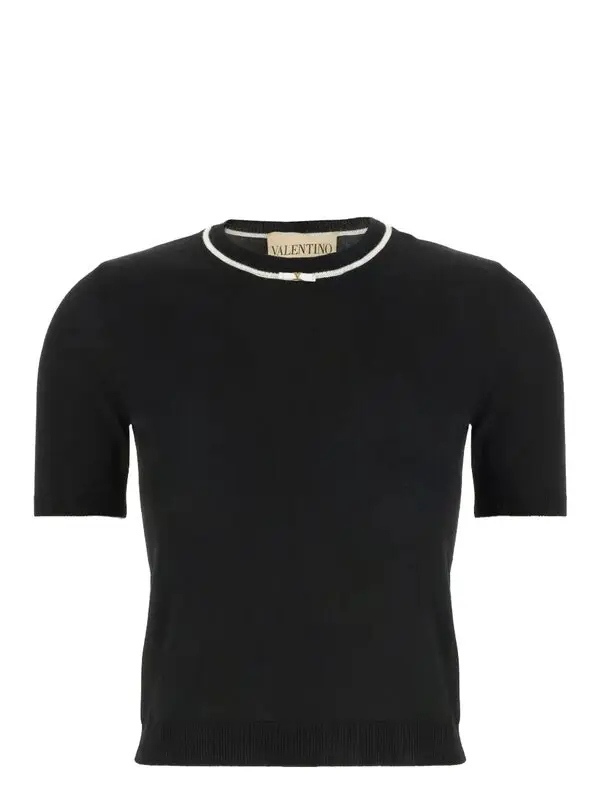 Valentino Garavani Wool Jumper With Vlogo Detail - Black