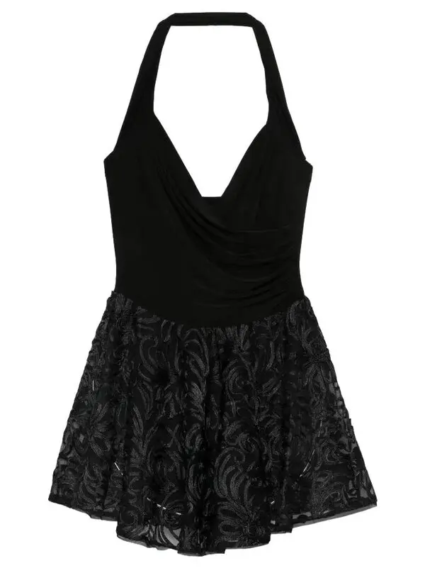 Norma Kamali Mini Cayla Flared Dress - Black