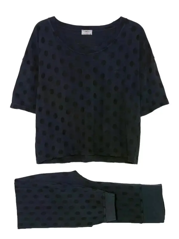 Versace 2000s Polka-dot T-shirt - Blue