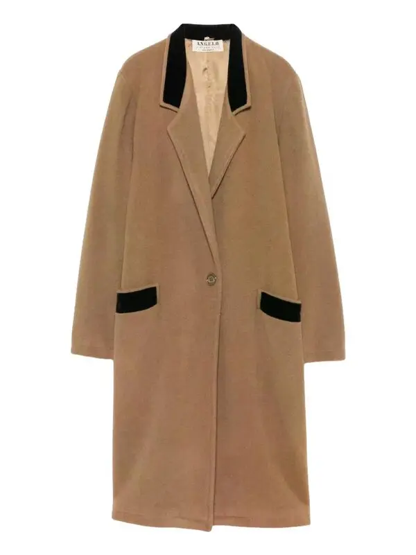 A.N.G.E.L.O. VINTAGE CULT 1970s Velvet Trim Coat - Brown
