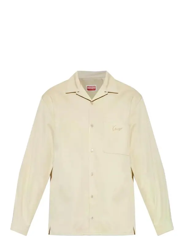 Kenzo Logo-embroidered Shirt - Neutrals