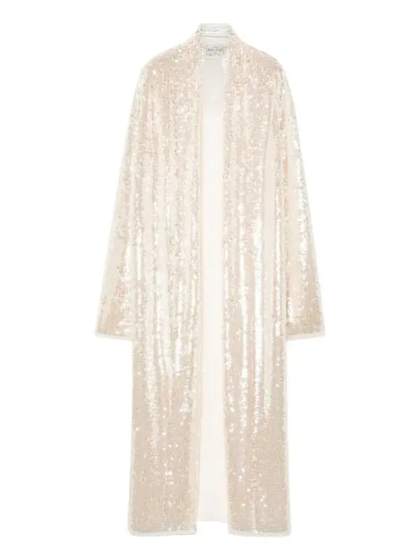 FORTE_FORTE Sequin Embellished Coat - Crystal