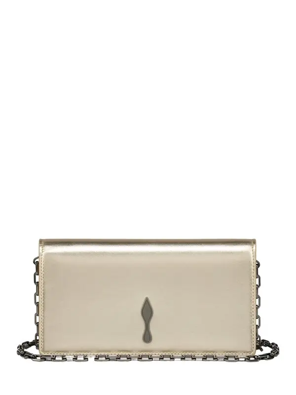 CHRISTIAN LOUBOUTIN Bettina Lambskin Clutch Bag - Gold