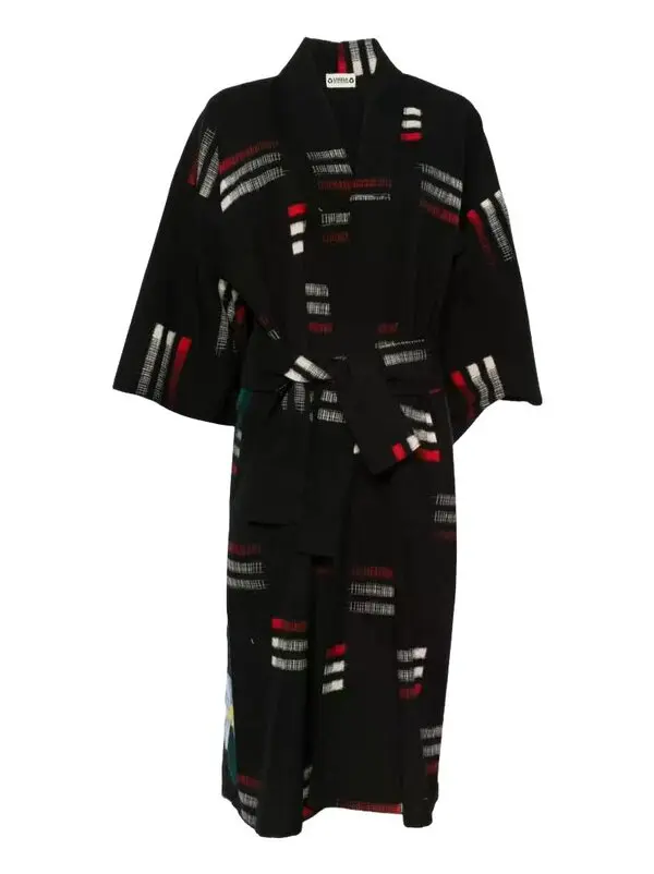 A.N.G.E.L.O. VINTAGE CULT Cotton Floral Print Kimono - Black