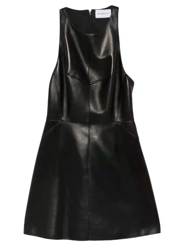 Givenchy Sleeveless Leather Mini Dress - Black