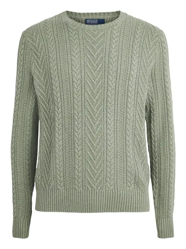 Polo Ralph Lauren Cotton-linen Aran-knit Sweater - Green