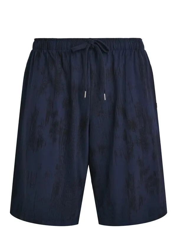 Derek Rose Printed Lounge Shorts - Navy