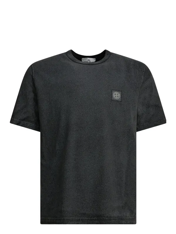 Stone Island Logo Patch Crewneck T-shirt - Black