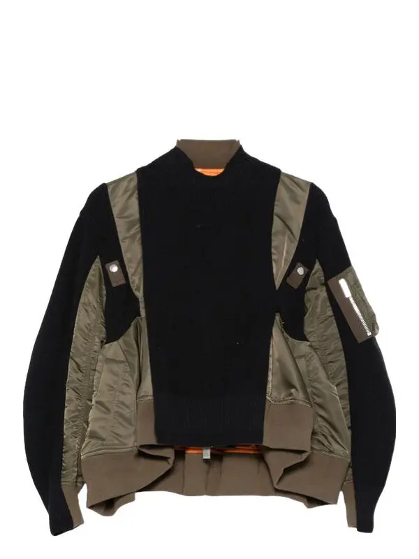 Sacai Panelled Zip Jacket - Black