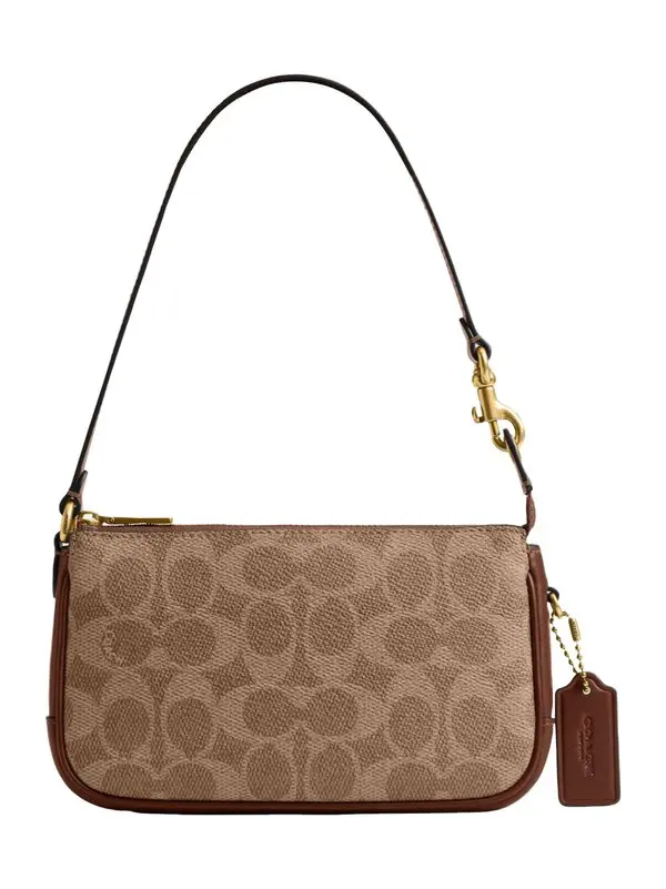 COACH Plaza Classic Signature 18 Handbag - B4/tan Brown