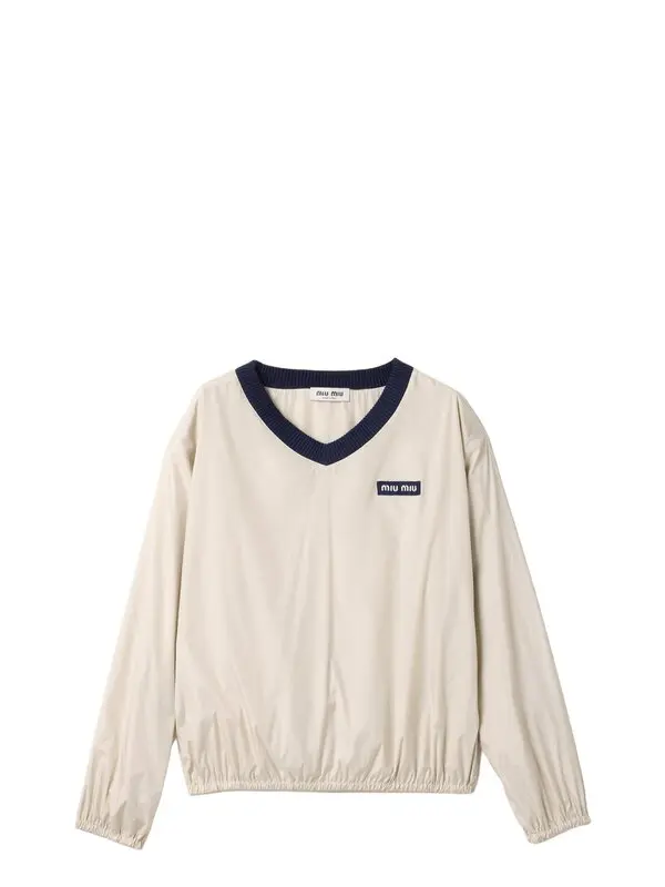 Miu Miu Technical Pongé Sweatshirt - Opal Color