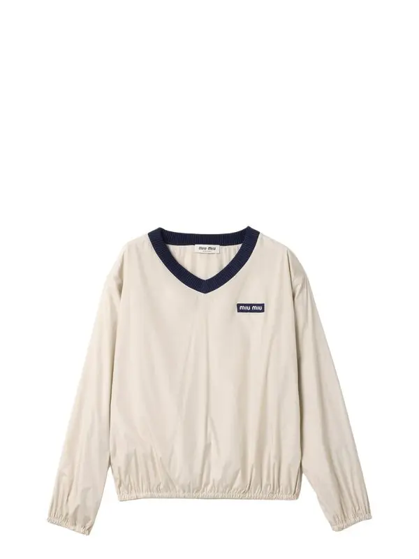 Miu Miu Technical Pongé Sweatshirt - White Opal