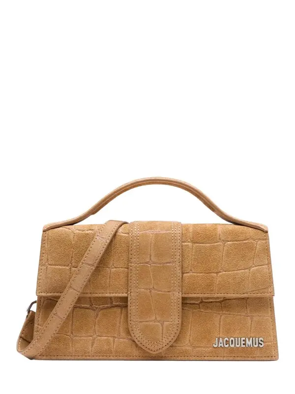 Jacquemus Le Grand Bambino Logo Plaque Tote Bag - Camel