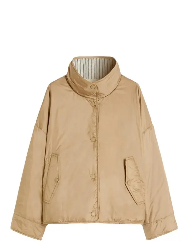 Max Mara Reversible High Neck Jacket - Hazelnut Brown