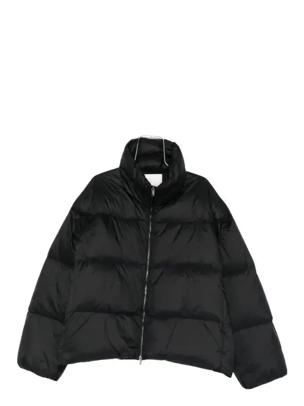 Studio Nicholson High Collar Cotton Coat - Black