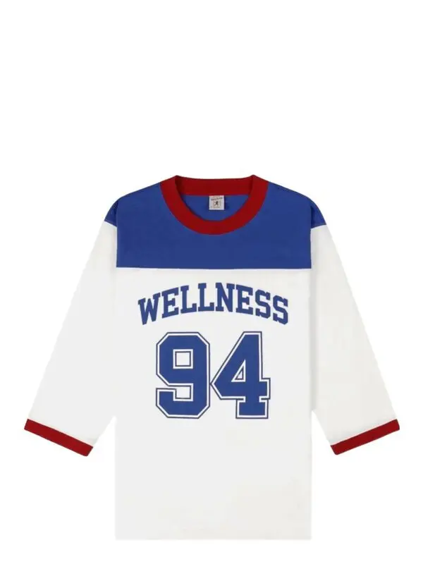 SPORTY  RICH Crew Neck T-shirt - White/blue