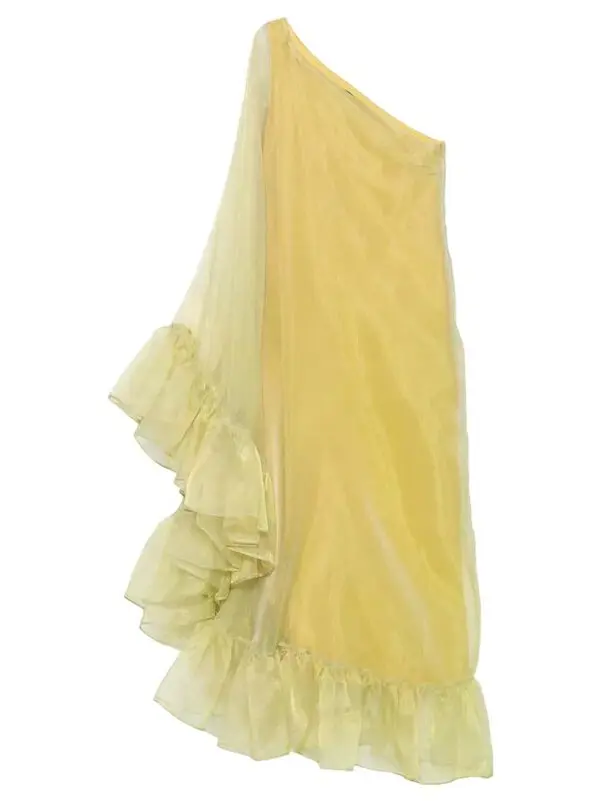 TALLER MARMO One-shoulder Ruffled Dress - Yellow