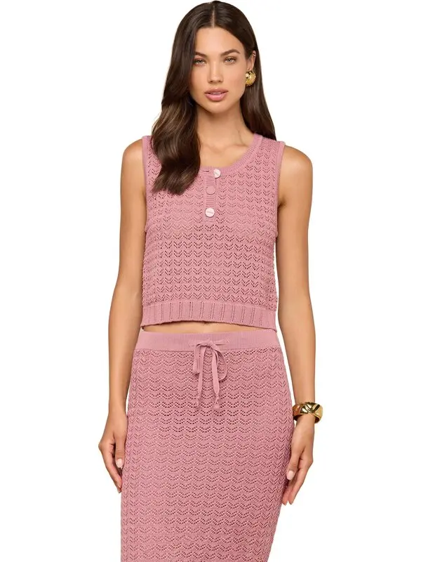 L'Agence Carven Pointelle Knit Tank Top - Lilas