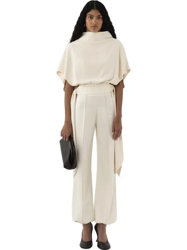 Arakii Open Side Top With Tie Detail - Off-white