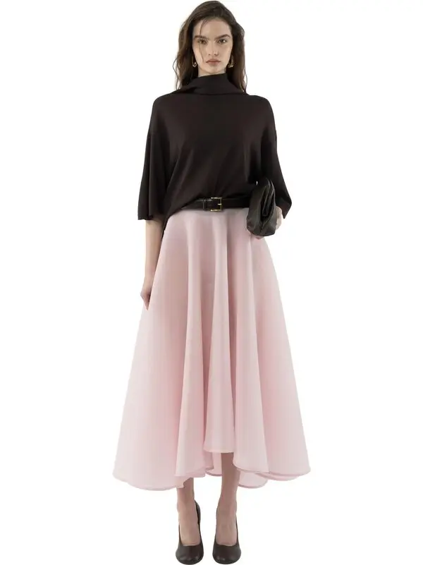 Arakii Scuba Ankle Skirt With High-low Hem - Light Pink