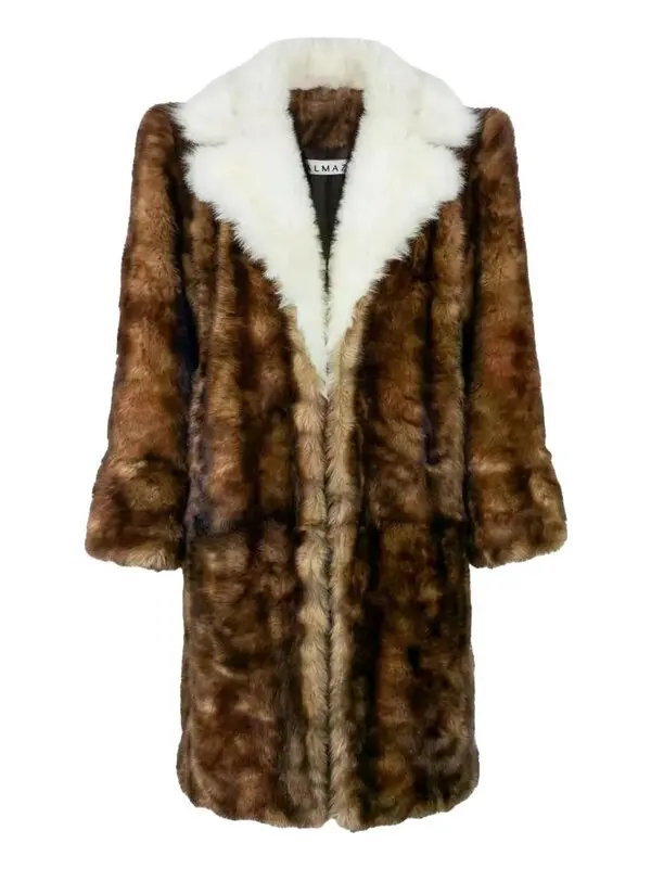 ALMAZ Notch-lapel Fur Coat - Brown