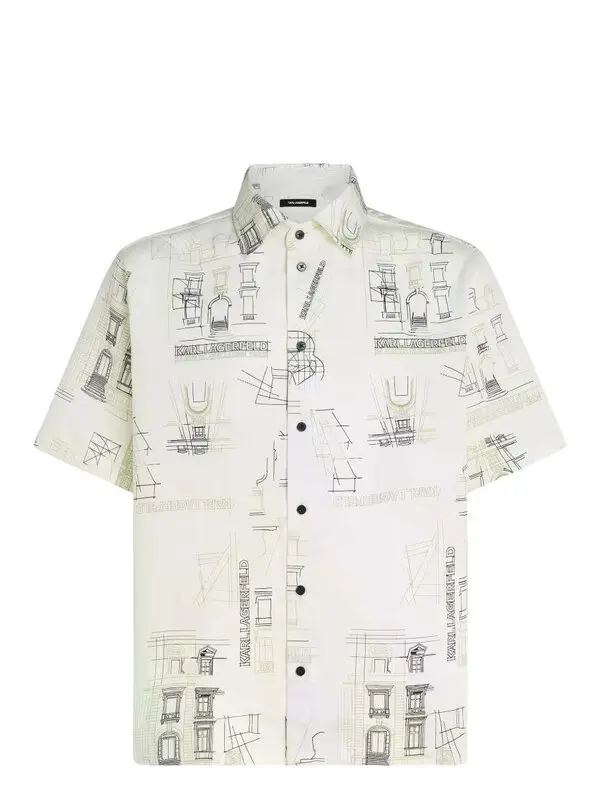 Karl Lagerfeld Rue St-guillaume Printed Shirt - Neutrals