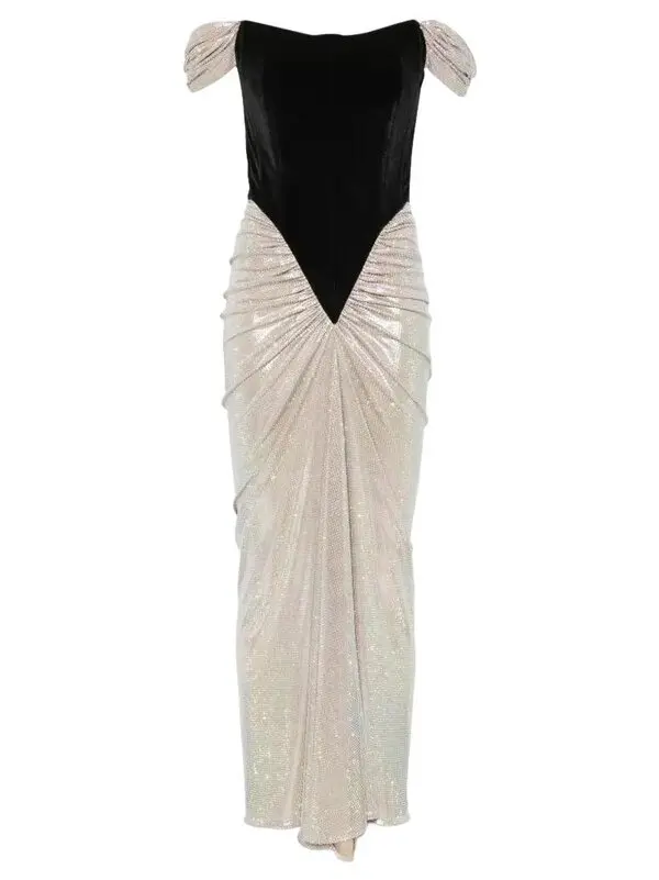 MIRON Crystal-embellished Velvet Gown - Black
