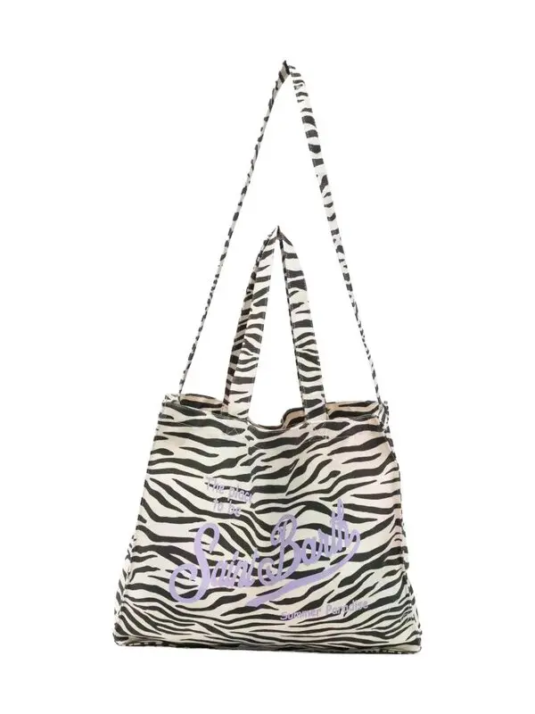 MC2 SAINT BARTH Zebra Print Tote Bag - Neutrals
