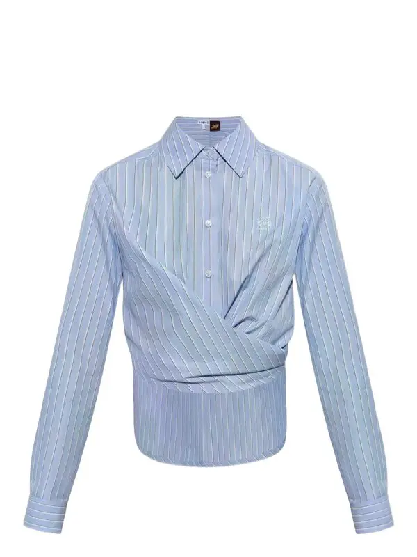 Loewe Striped Wrap Shirt - Blue