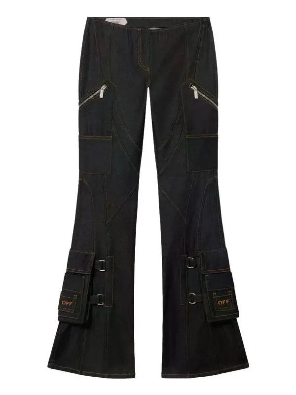 Off-White Low-rise Flared Jeans - Black