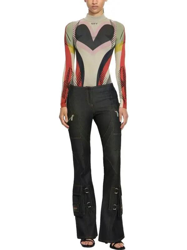 Off-White Low-rise Flared Jeans - Black