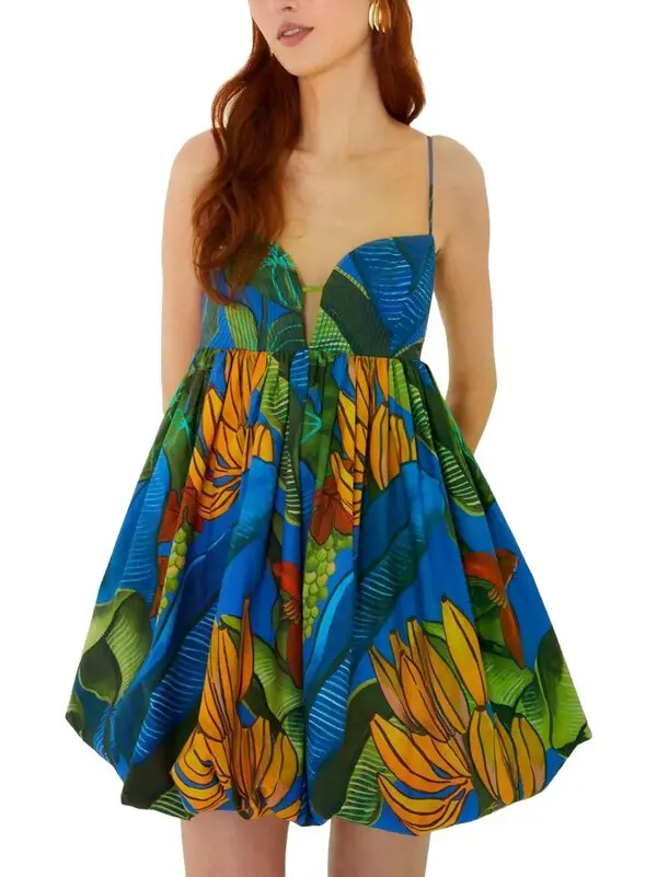 Farm Rio Sleeveless Mini Dress - Blue