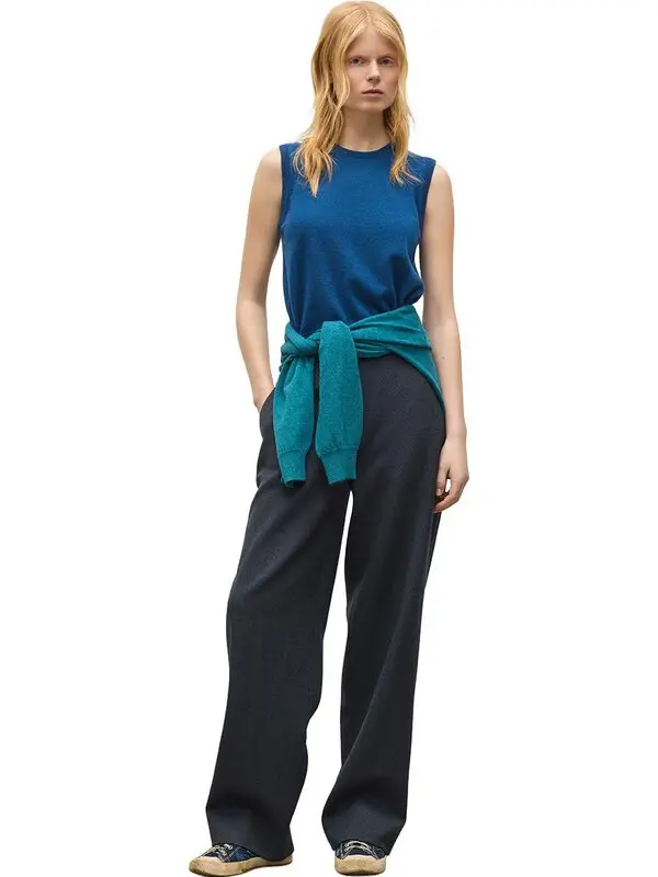 Johnstons Of Elgin Iris Classic Cashmere Tank - Blue