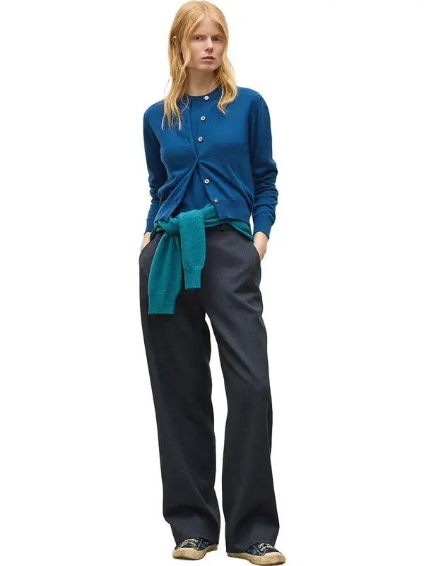 Johnstons Of Elgin Iris Classic Cashmere Cardigan - Blue