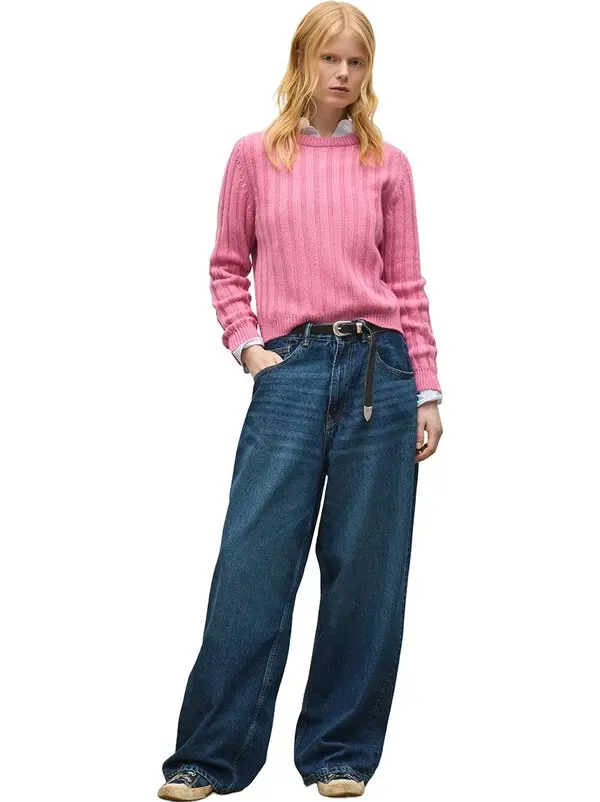Johnstons Of Elgin Lecht Cashmere Crew Jumper - Pink