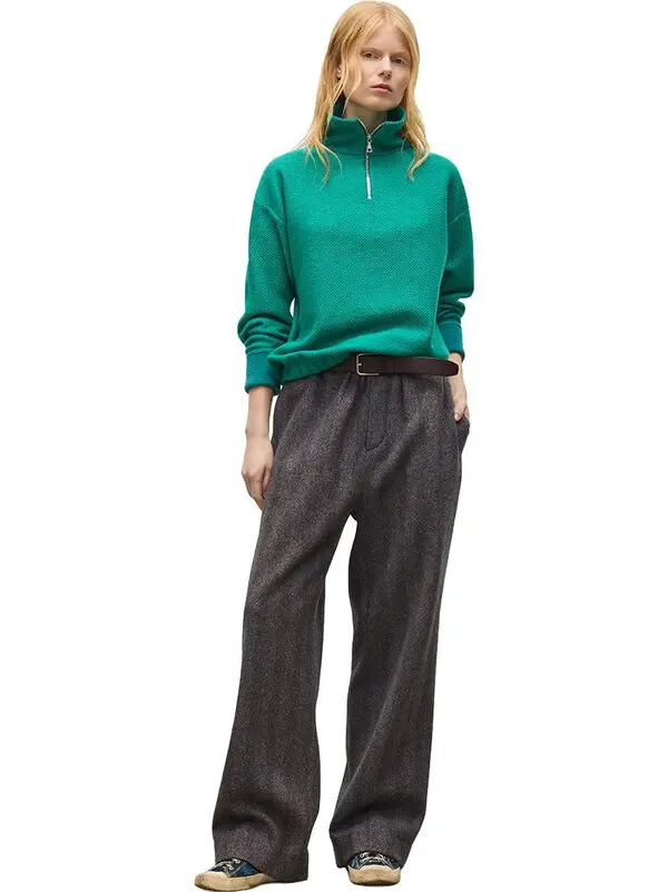 Johnstons Of Elgin Cashmere Half Zip Jumper - Green