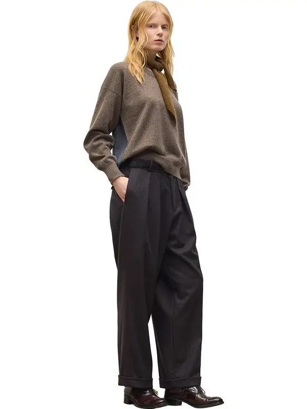 Johnstons Of Elgin Jessie Colour Block Cashmere Jumper - Brown