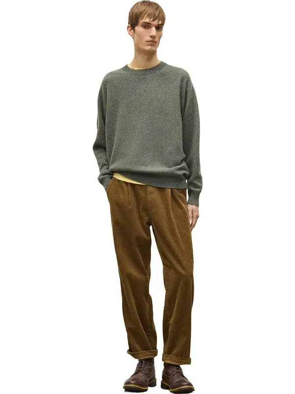 Johnstons Of Elgin Lambswool Crew Neck Jumper - Green