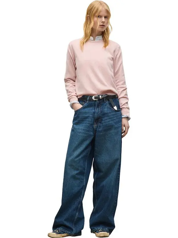 Johnstons Of Elgin Lunan Classic Cashmere Crewneck Jumper - Pink