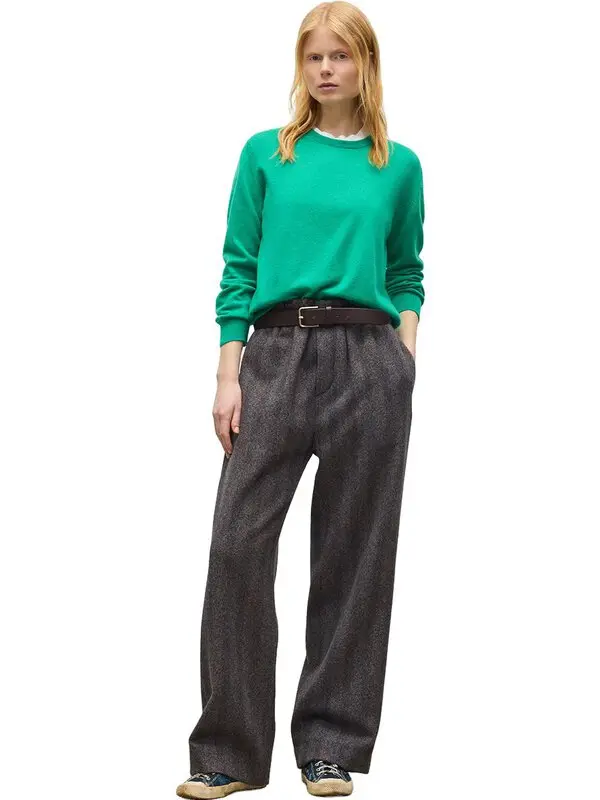Johnstons Of Elgin Lunan Classic Cashmere Crew Jumper - Green