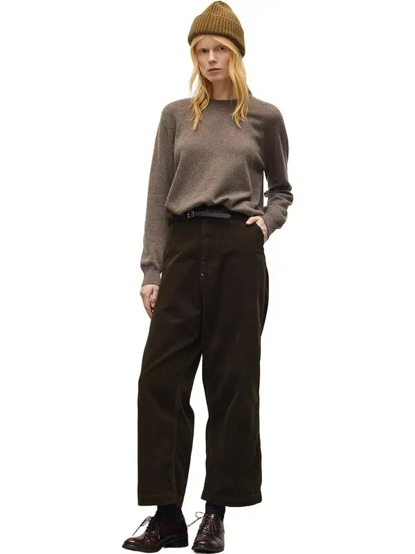 Johnstons Of Elgin Lunan Classic Cashmere Crew Jumper - Brown