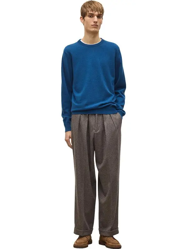 Johnstons Of Elgin Reuben Cashmere Crew Neck Jumper - Blue