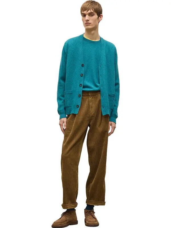 Johnstons Of Elgin Cashmere V-neck Cardigan - Green