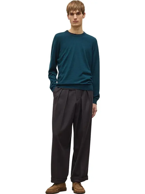 Johnstons Of Elgin Superfine Cashmere Crew Neck Jumper - Green