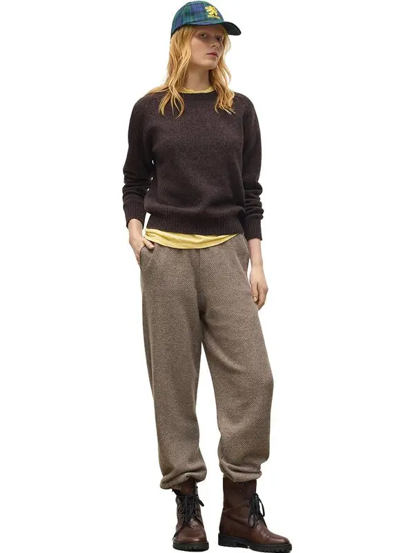 Johnstons Of Elgin Blyth Lambswool Jumper - Brown