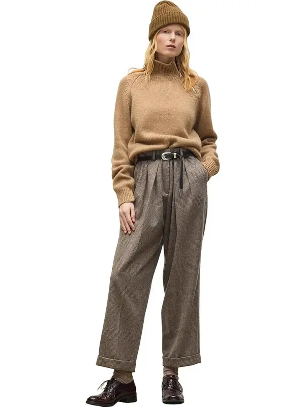 Johnstons Of Elgin Mellis Camel Marble Cashmere & Cotton Jumper - Brown